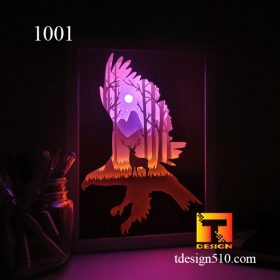 Peter Pan Paper cut light shadow box template papercut svg