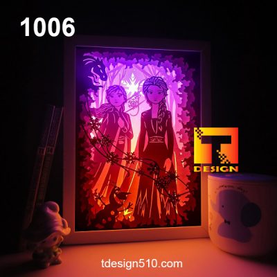 Frozen Paper cut light box template shadow box papercut svg