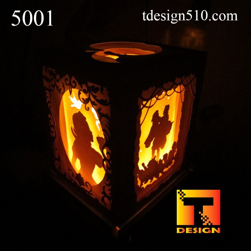 Snow White 5 sided Paper cut light shadow box template svg