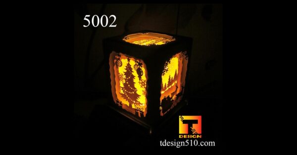 Christmas 5 sided Paper cut light box template 3D shadow box