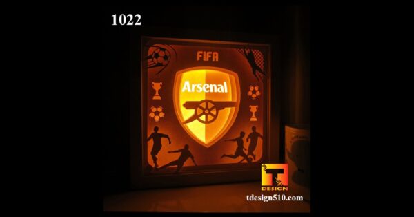Arsenal FC Paper cutting light box template shadow box svg
