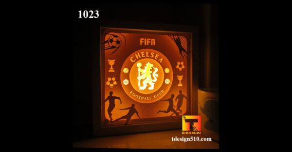 Chelsea FC Paper cut light shadow box template papercut svg