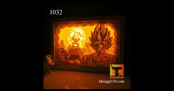 Dragon Ball Paper cutting light shadow box template 3D svg