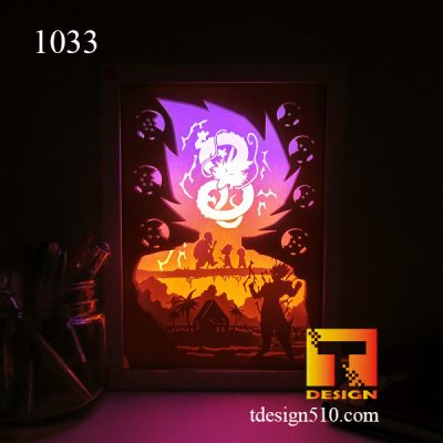 Dragon Ball Paper cutting light shadow box template 3D svg