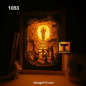 Jesus Christmas Paper cut light box template shadow box svg