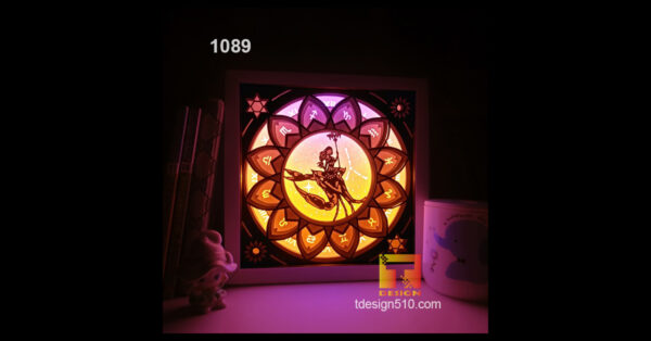 Zodiac Cancer Paper cut light box template 3D shadow box