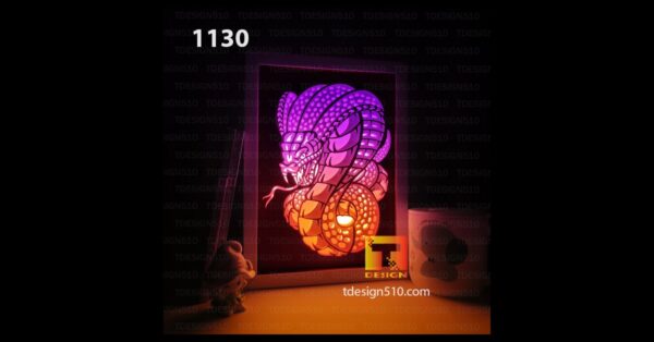 Cobra Snake 3D shadow box Paper cutting light box svg files