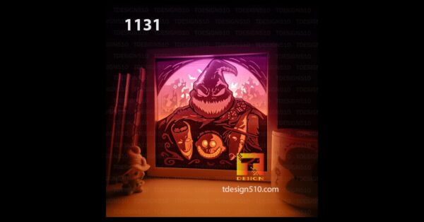 Nightmare Before Christmas 3D shadow box paper cut light box