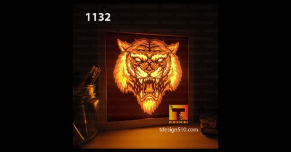 Tiger 3D shadow box Paper cutting light box svg files DIY