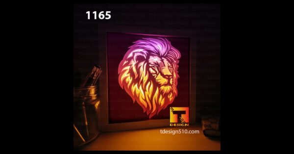 Lion 3D shadow box Paper cutting light box svg templates DIY
