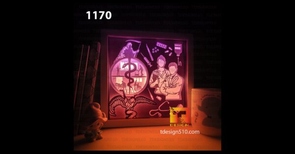 Doctor Nurse 3D shadow box Paper cutting light box svg file