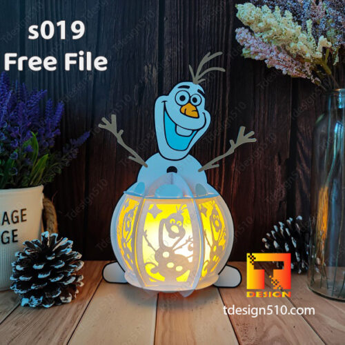 FREE Olaf Frozen Lantern Paper cutting lamp shadow box SVG